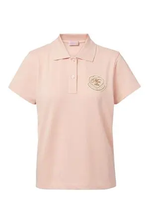 Moncler Logo Cotton Polo Shirt - Pink