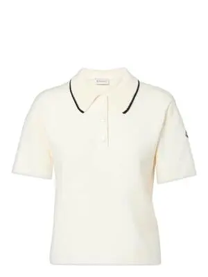 Moncler Logo Cotton Polo Shirt - White