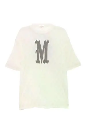 MASU Angel-print Mesh T-shirt - Neutrals