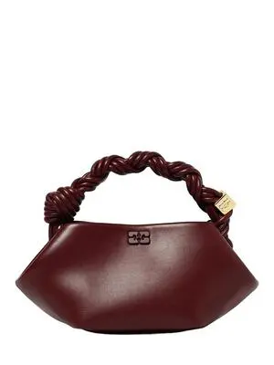 GANNI Ganni Mini Handbag In Recycled Leather With Braided Handle Red