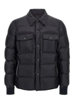 TOM FORD Shirt Collar Down Jacket - Blue