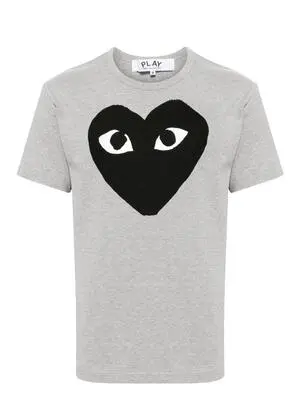 Comme Des Garçons Black Heart Cotton T Shirt - Grey