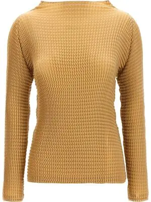 ISSEY MIYAKE Suede Like Pleats Blouse