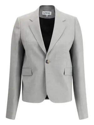 Loewe Wool Single-breasted Jacket - Light Grey