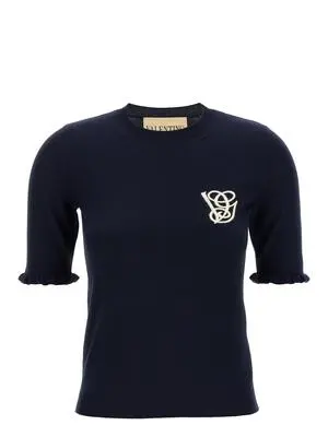 Valentino Garavani Vg Embroidery Top - Blue