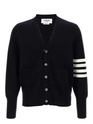 Thom Browne 4-bar Wool Cardigan - Blue
