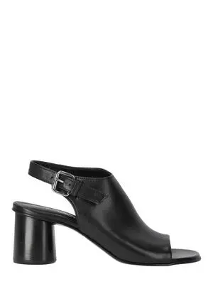 Elena Iachi Heeled Leather Sandals - Black
