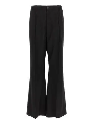 Marni Tropical Wool Wide Leg Trousers - Black