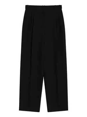 THE ROW Lilas Trousers In Wool And Linen - Black