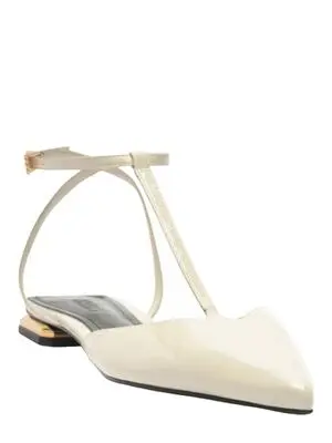 SCHUTZ Allure Pointed Toe T-Strap Flat