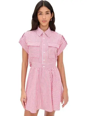 O.P.T Rowe Stripe Mini Dress - Red Stripes