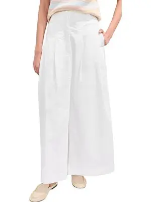 LE BOP Maxi Skirt With Front Slit - White