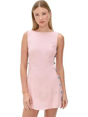 VRG GRL Tia Linen Mini Dress - Blush