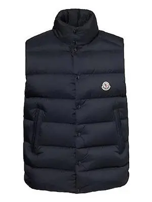 Moncler Brand-badge Nylon-down Gilet - Blue