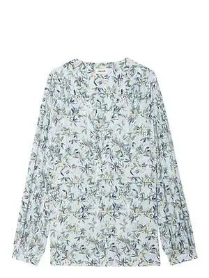 Zadig&Voltaire Tamela Floral-print Tie-neck Blouse - Cloud