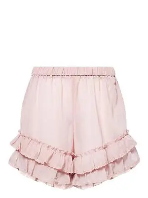 AMY LYNN Relaxed-fit Semi-sheer Chiffon Shorts - Pink