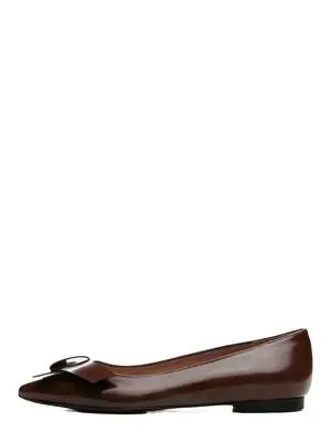 POCHE PARIS Lorraine Flat Pumps - Brown