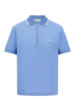 FERRAGAMO Zip-up Polo Shirt - Blue