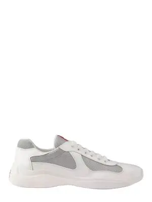 Prada America's Cup Mesh-Paneled Sneakers White
