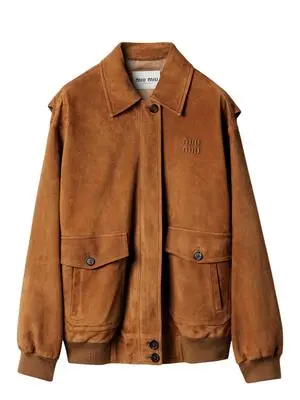 Miu Miu Suede Blouson Jacket - Cinnamon