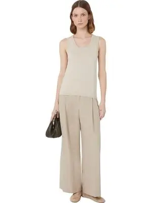 Max Mara Stretch Viscose Top - Beige