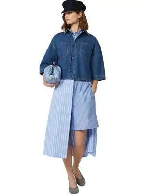 Max Mara Denim Cropped Shirt - Navy