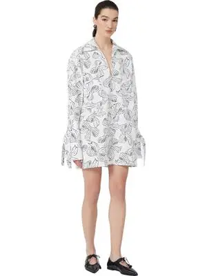 Max Mara Printed Cotton Shirt Dress - White