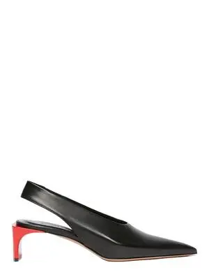 Max Mara Leather Slingbacks - Black