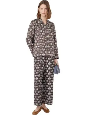 Max Mara Printed Silk Pyjama Shirt - Brown
