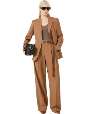 Max Mara Wool Canvas Blazer - Hazelnut Brown