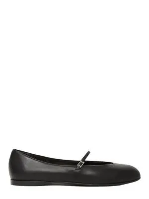 Max Mara Nappa Leather Ballerinas - Black
