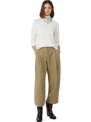 Max Mara Canvas Barrel-leg Trousers - Desert