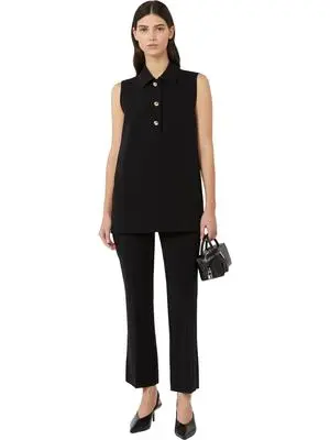 Max Mara Cady Polo-style Blouse - Black