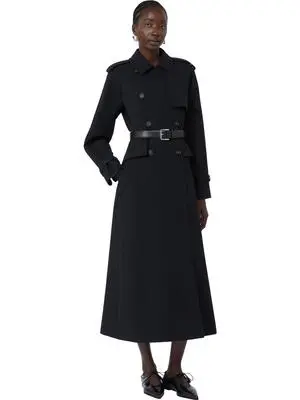 Max Mara Long Sable Trench Coat - Black