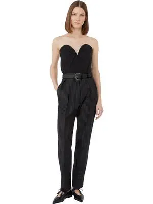 Max Mara Silk Crepe De Chine Corset Top - Black