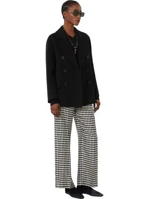 Max Mara Flared Printed Silk Trousers - Black