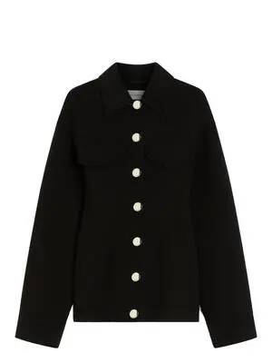 Max Mara Slim-fit Double Wool Pea Coat - Black