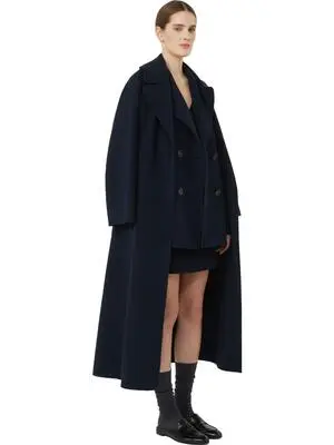 Max Mara Double-breasted Wool Pea Coat - Midnightblue