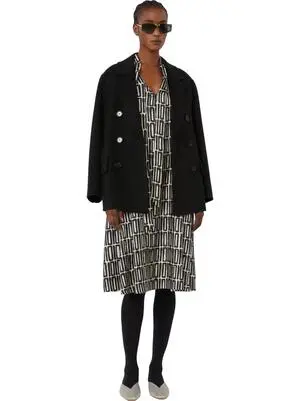 Max Mara Printed Silk Twill Dress - Black