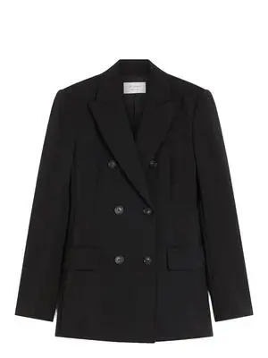 Max Mara Wool Tailored Double-breasted Blazer - Black