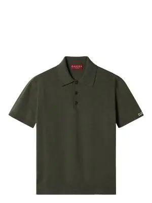 Gucci Silk Cotton Knit Polo Shirt - Green