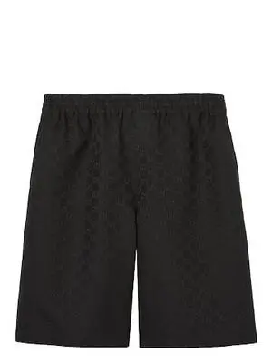 Gucci Gg Canvas Linen Blend Shorts - Black
