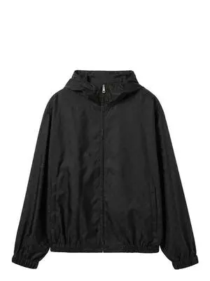 Gucci GG Nylon Jacquard Zip Jacket Black