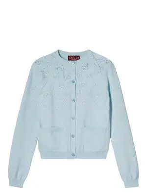 Gucci Gg Cotton Cardigan - Blue