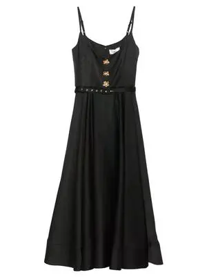 NISSA Belted Midi Dress - Black