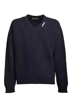 PAURA V-neck Wool Sweater - Blue