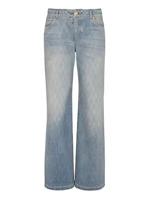 Balmain Diamond Topstitched Jeans - Blue