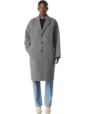 Bottega Veneta Cashmere Single Breasted Coat - Grey Melange