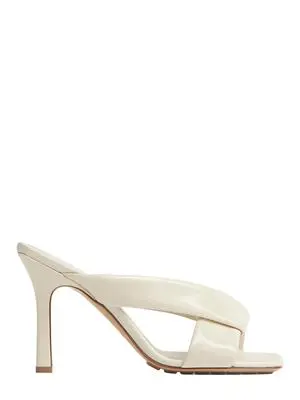 Bottega Veneta Riva Leather Mule Sandal - Sea Salt
