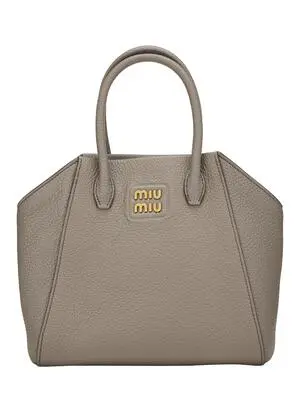 Miu Miu Calfskin Convertible Handbag - Grey